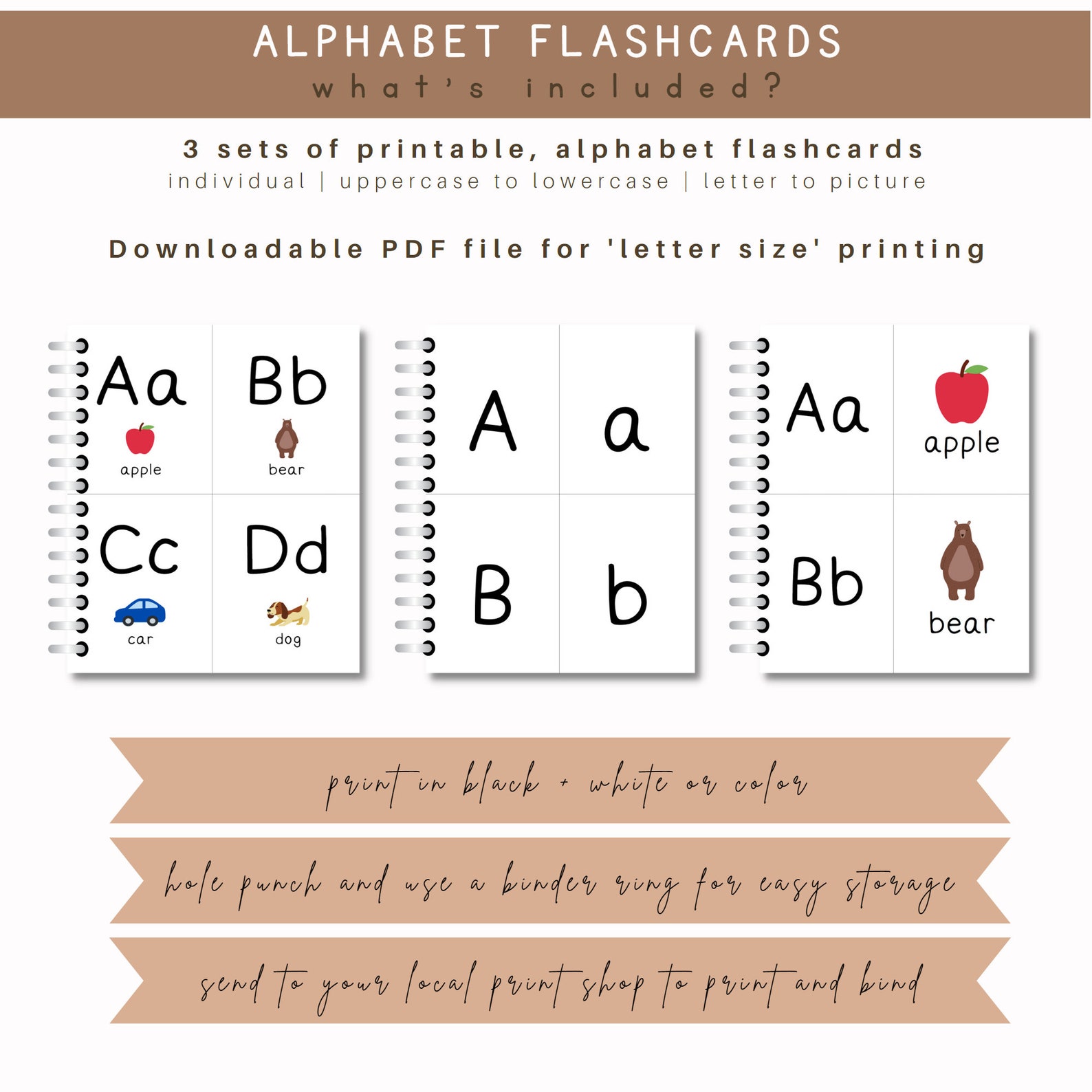 PRINTABLE | 3 Sets of Alphabet Flashcards | ABC Flashcards | Toddler ...