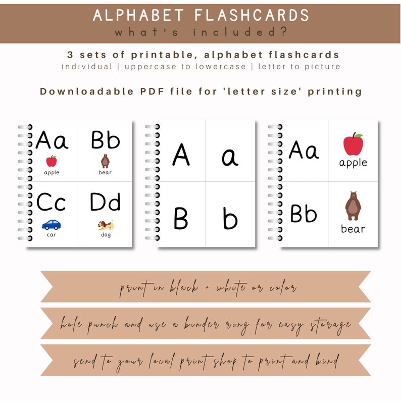 PRINTABLE | 3 Sets of Alphabet Flashcards | ABC Flashcards | Toddler ...