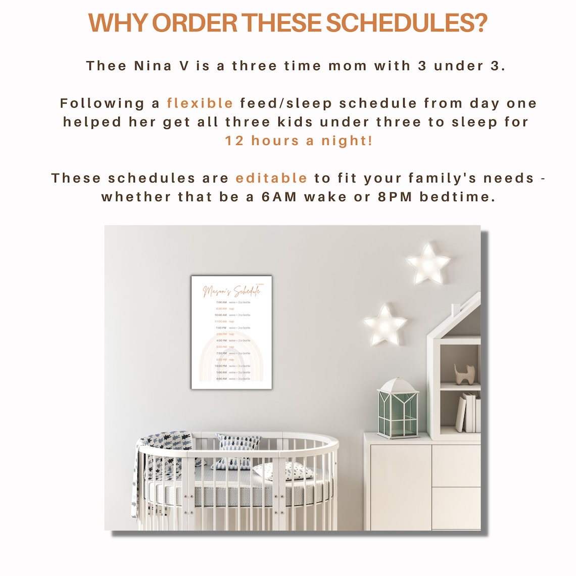EDITABLE | Baby Schedule, Newborn Schedule, 3 Month Old Sleep Schedule ...