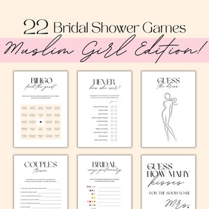 Muslim Bridal Shower Games, 22 GAME BUNDLE, Printable, Modern ...