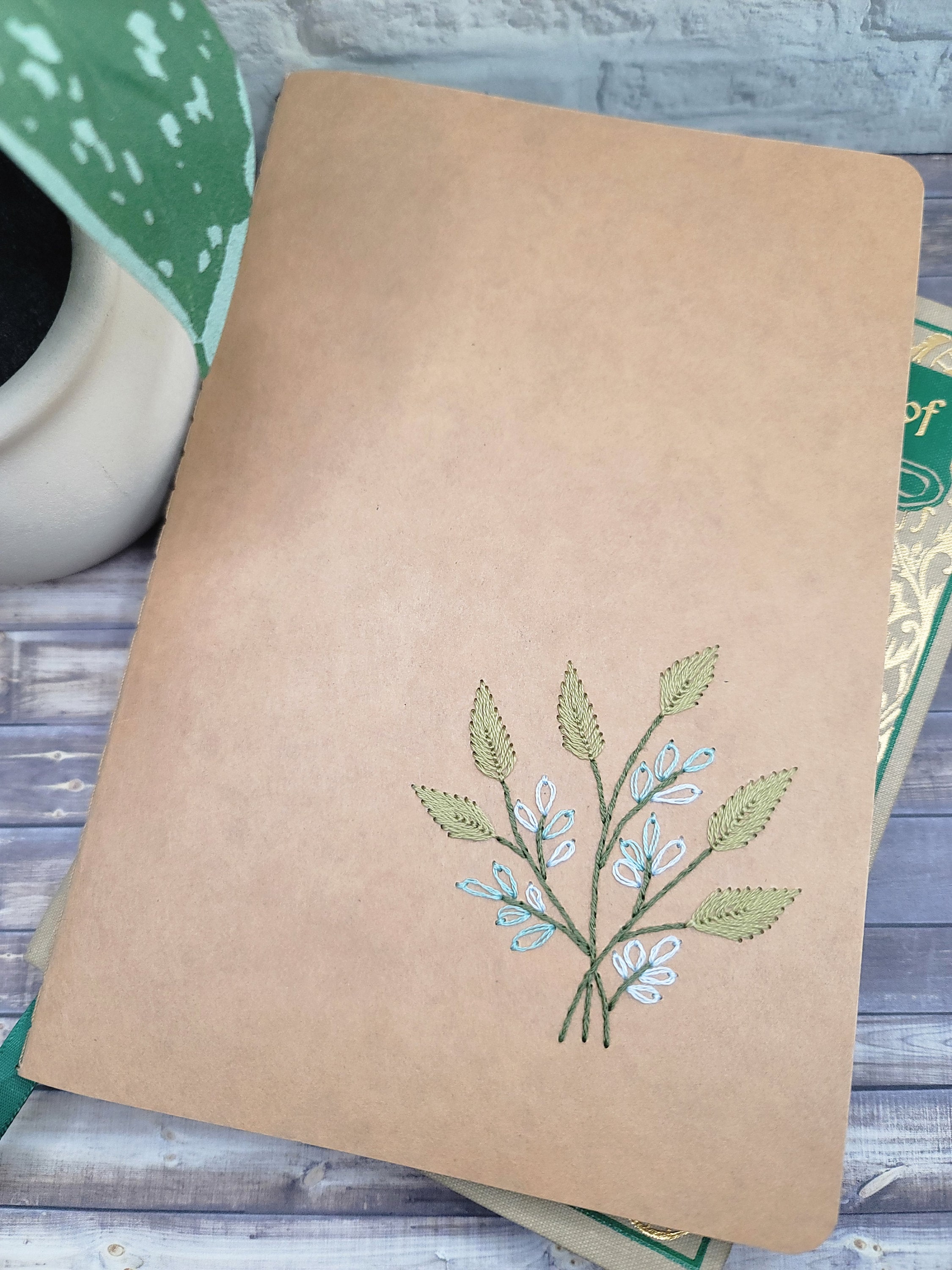 Hand Embroidered Kraft Notebooks|floral Designs|lined Notebooks - Etsy