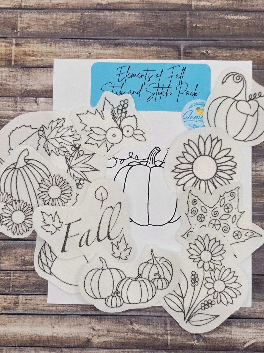 Elements of Fall Stick and Stitch Embroidery Designs|autumn Stick and ...