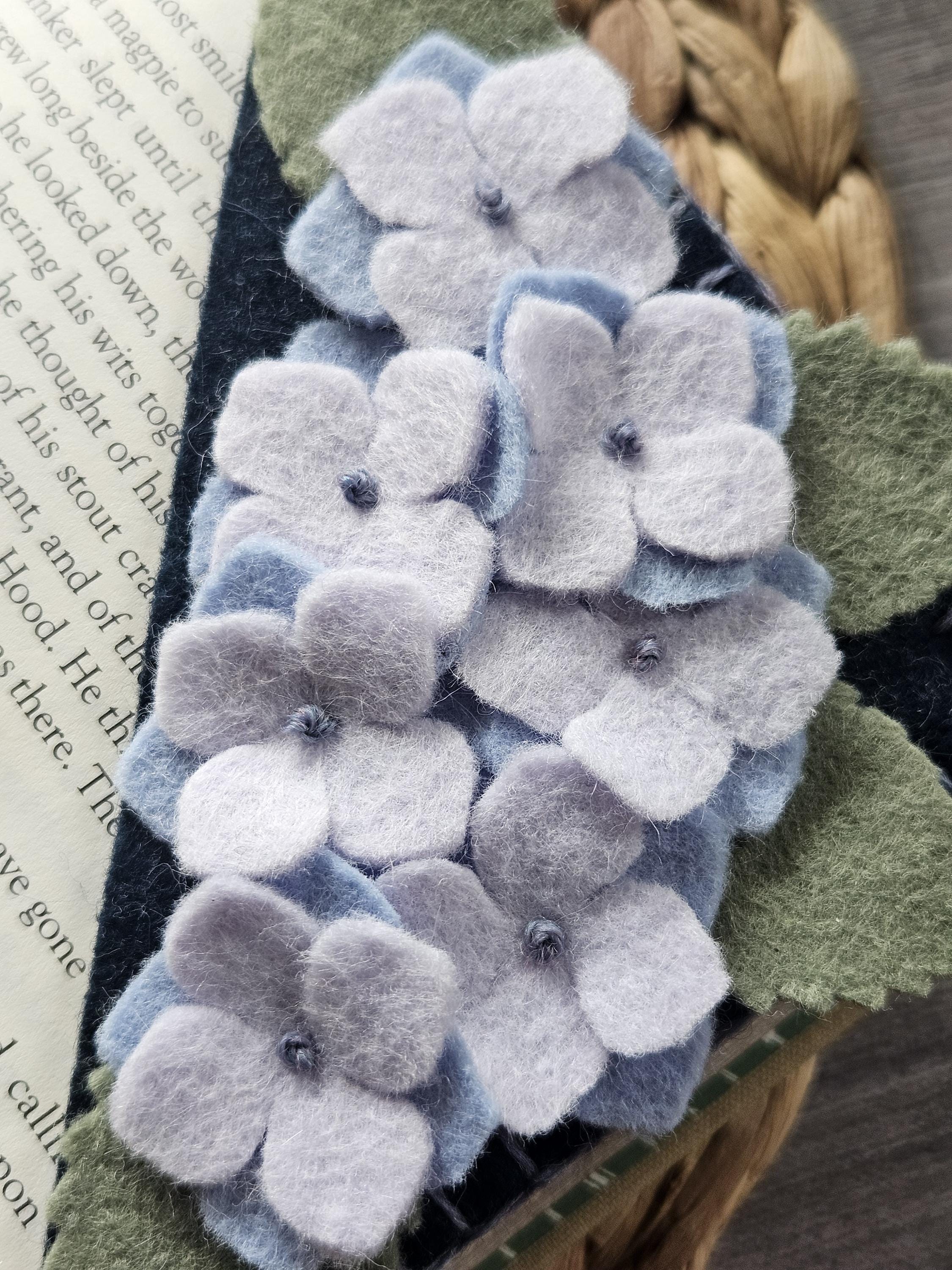 Purple Hydrangeas Felted Floral Corner Bookmark|floral Themed Bookmark ...