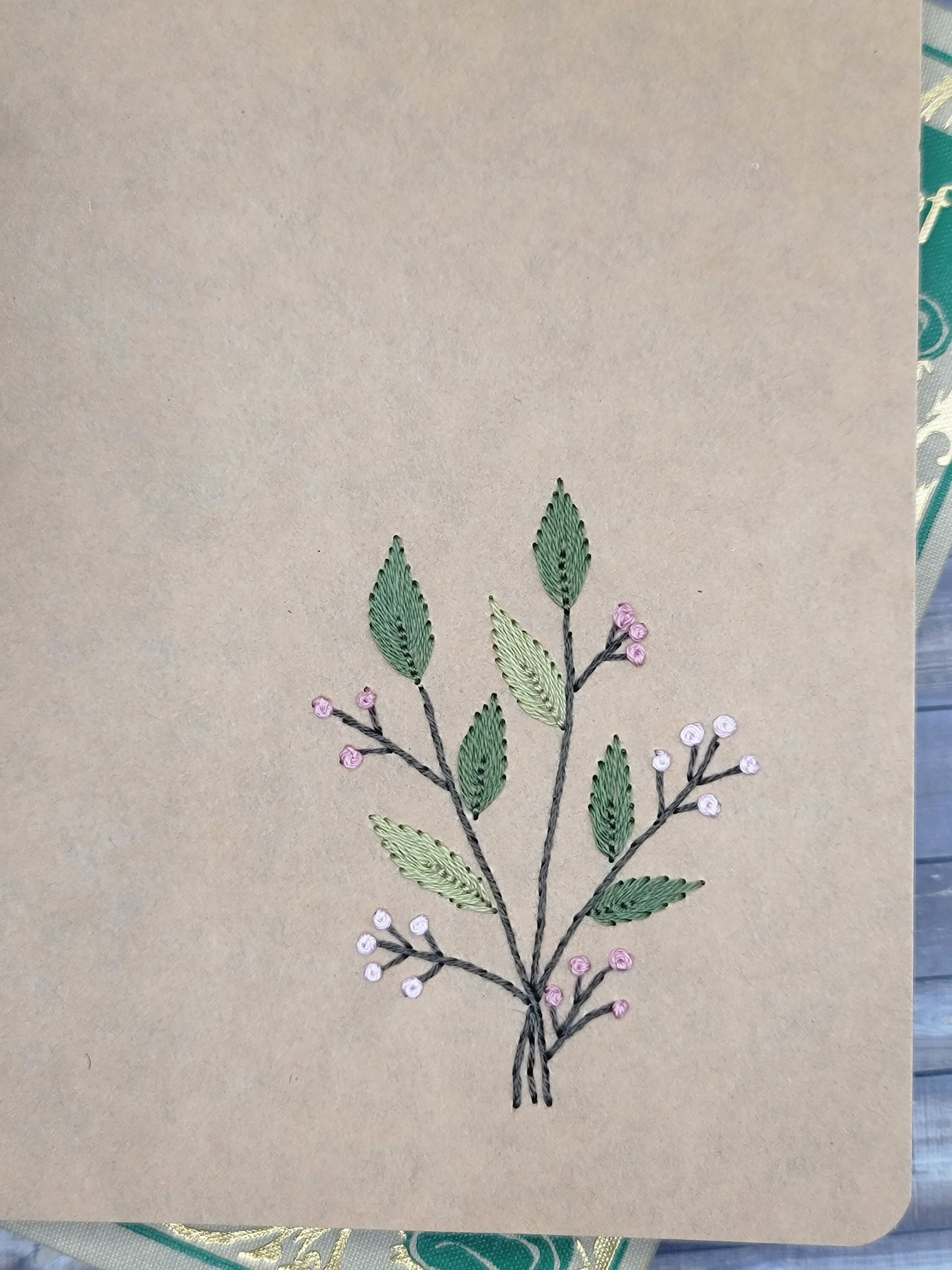 Hand Embroidered Kraft Notebooks|floral Designs|lined Notebooks - Etsy