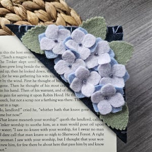 Purple Hydrangeas Felted Floral Corner Bookmark|floral Themed Bookmark ...
