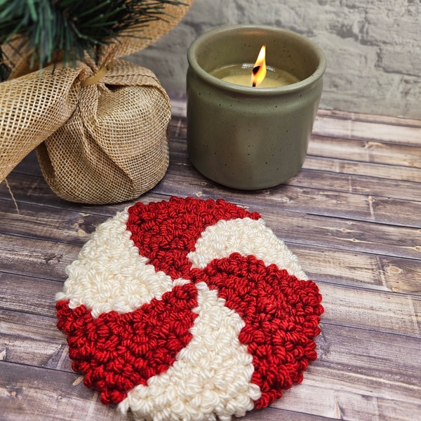 Peppermint Coasters - Etsy