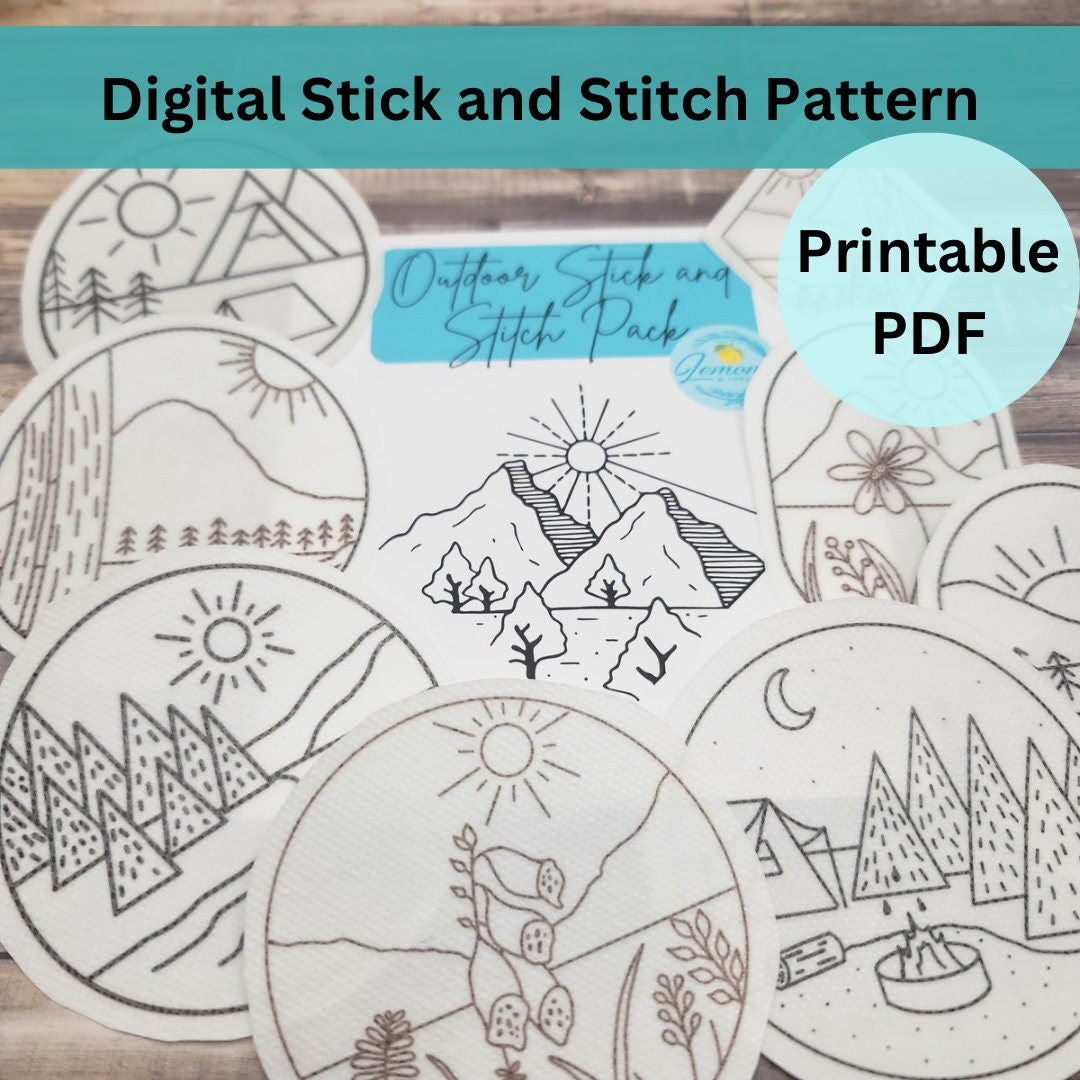 Printable PDF Pattern|nature, Camping, Outdoor Themed Stick and Stitch ...