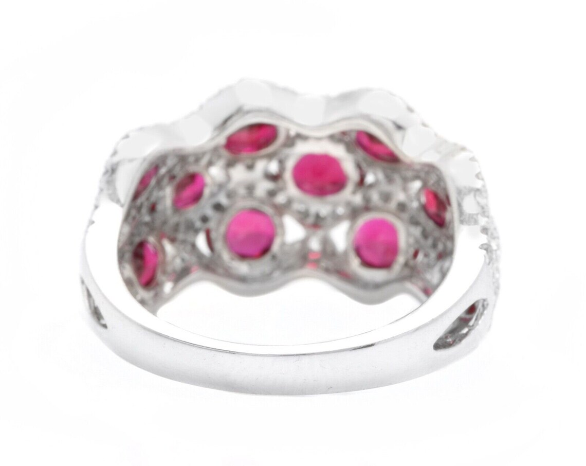 3.26 Carats Impressive Natural African Red Ruby and Diamond - Etsy