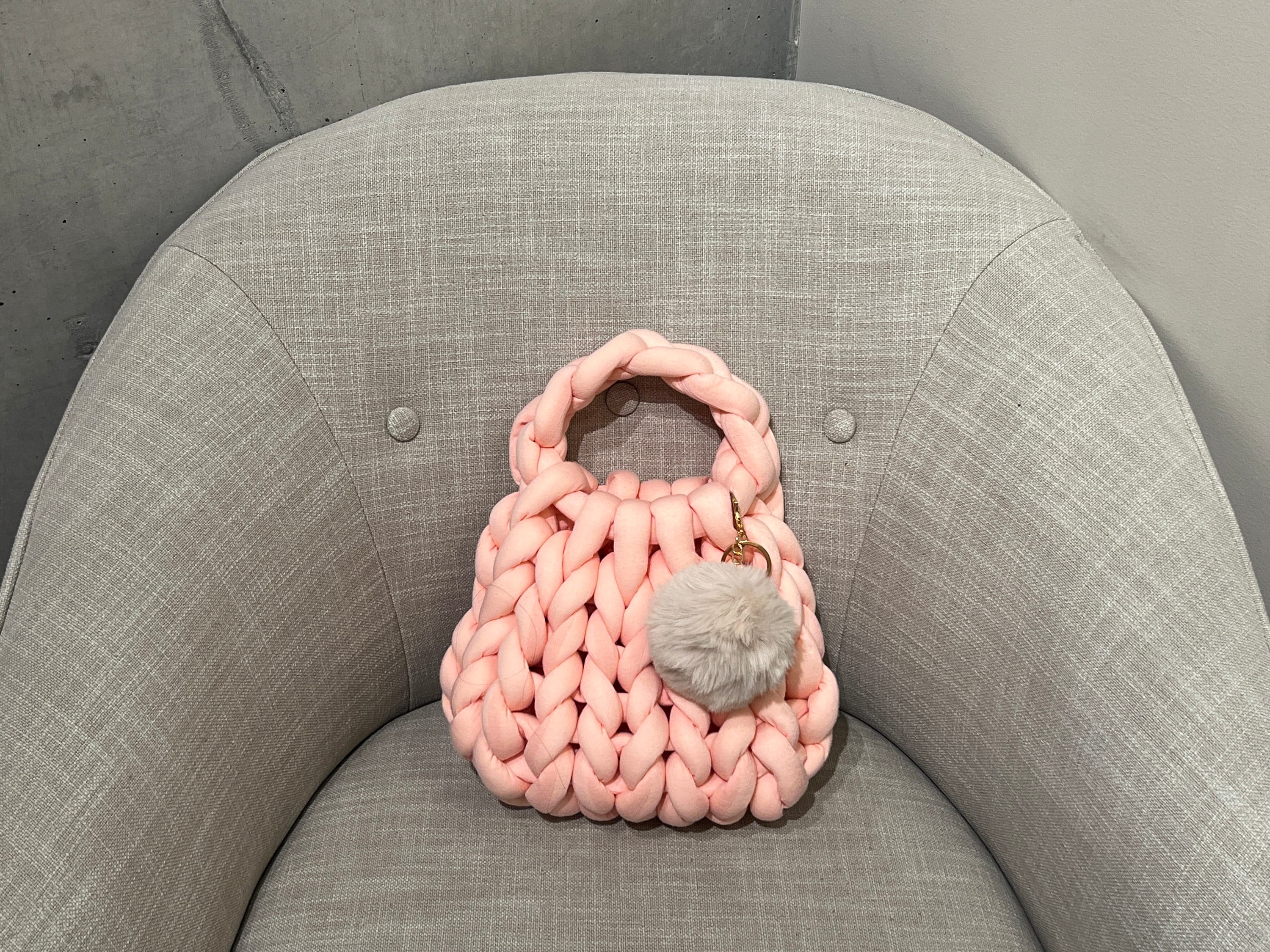 Chunky Knit Bag Chunky Velvet Knit Bag Crochet Knit Bag Hand Knit ...