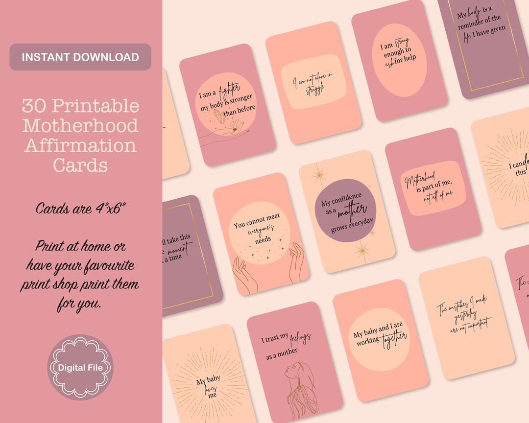Motherhood Affirmation Cards | Printable Affirmations | Positive New ...