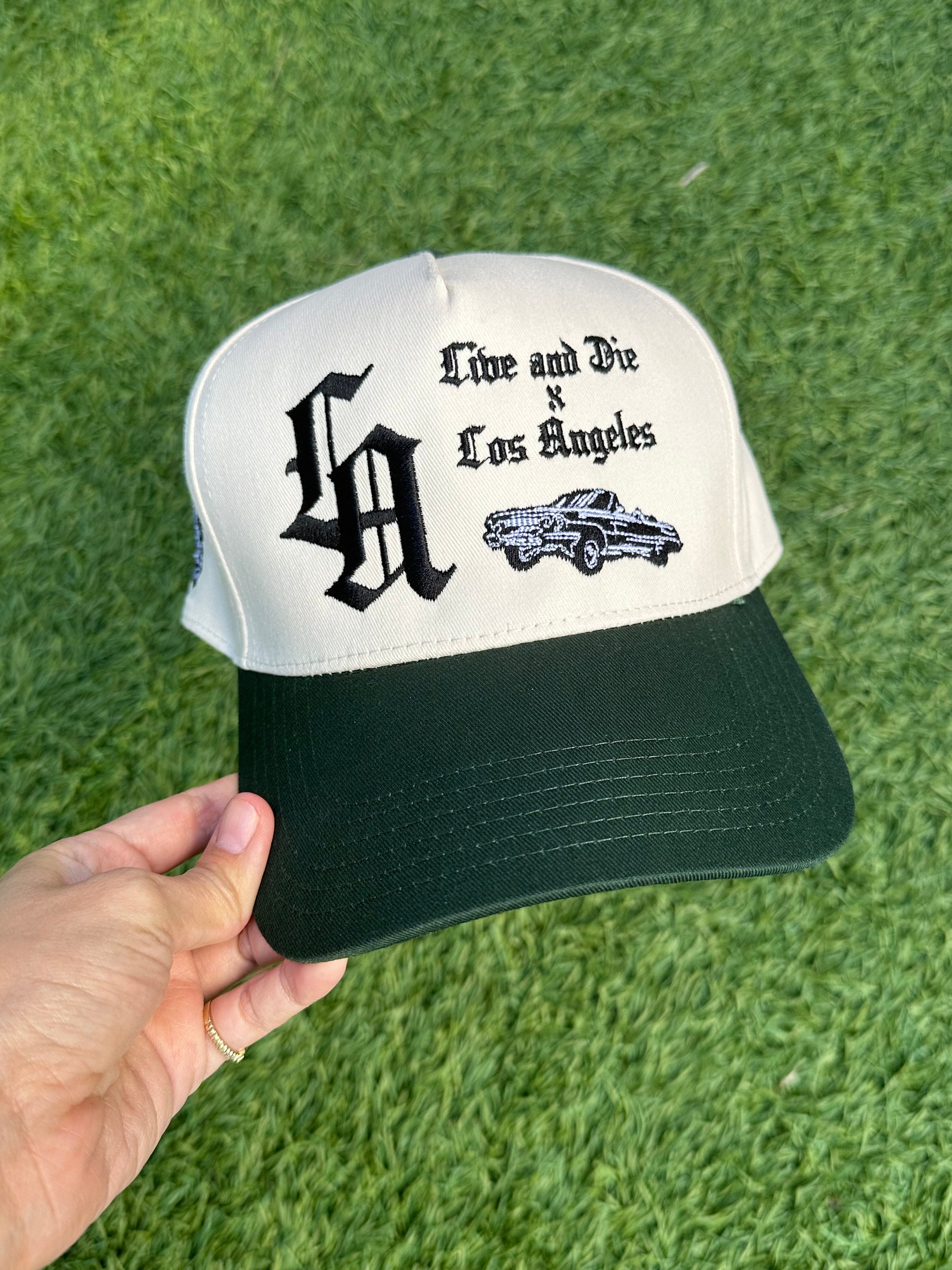Los Angeles Hat With Lowrider and Virgin Mary, Live and Die in LA Hat ...