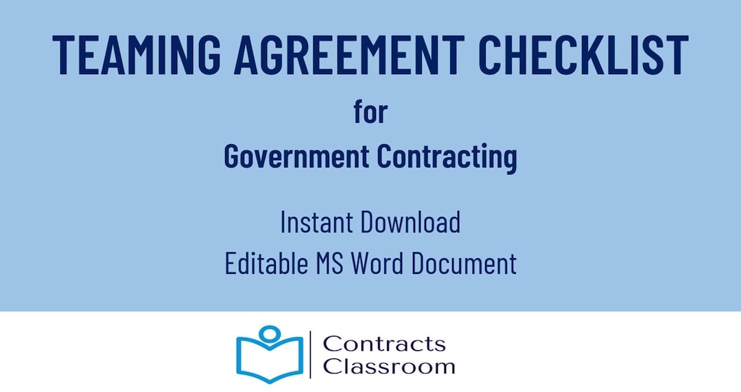 Teaming Agreement Checklist for Government Contracting - Etsy