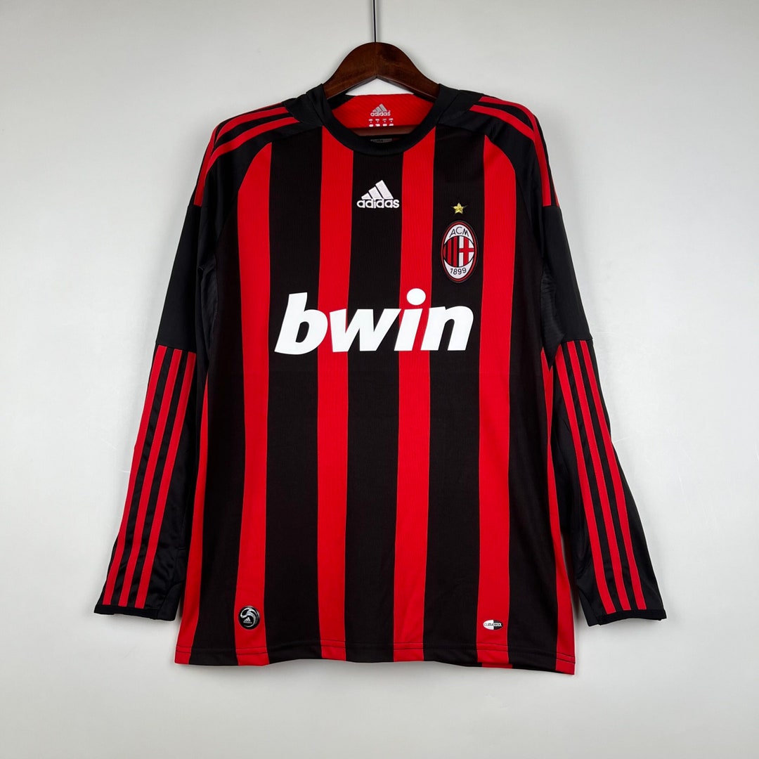 2008-2009 AC Milan Long Sleeve Home Retro Jersey - Etsy