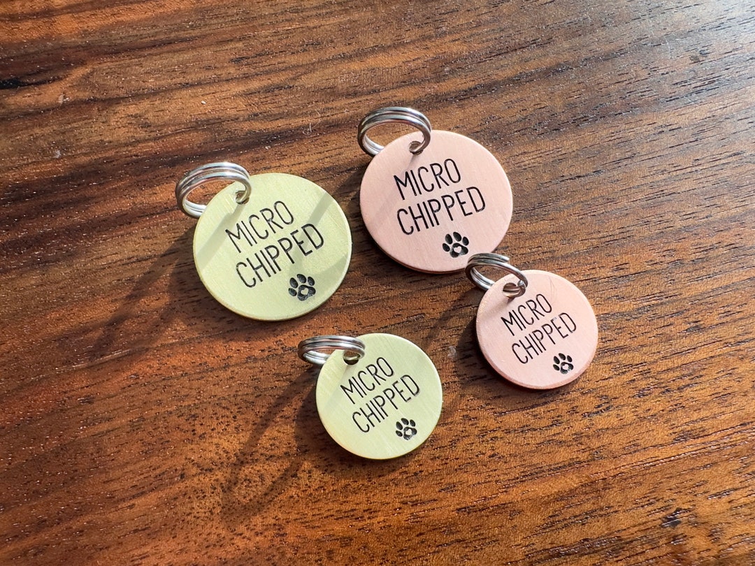 Personalized Microchip Tag Collar Charm Microchip Tag Microchipped Pet ...