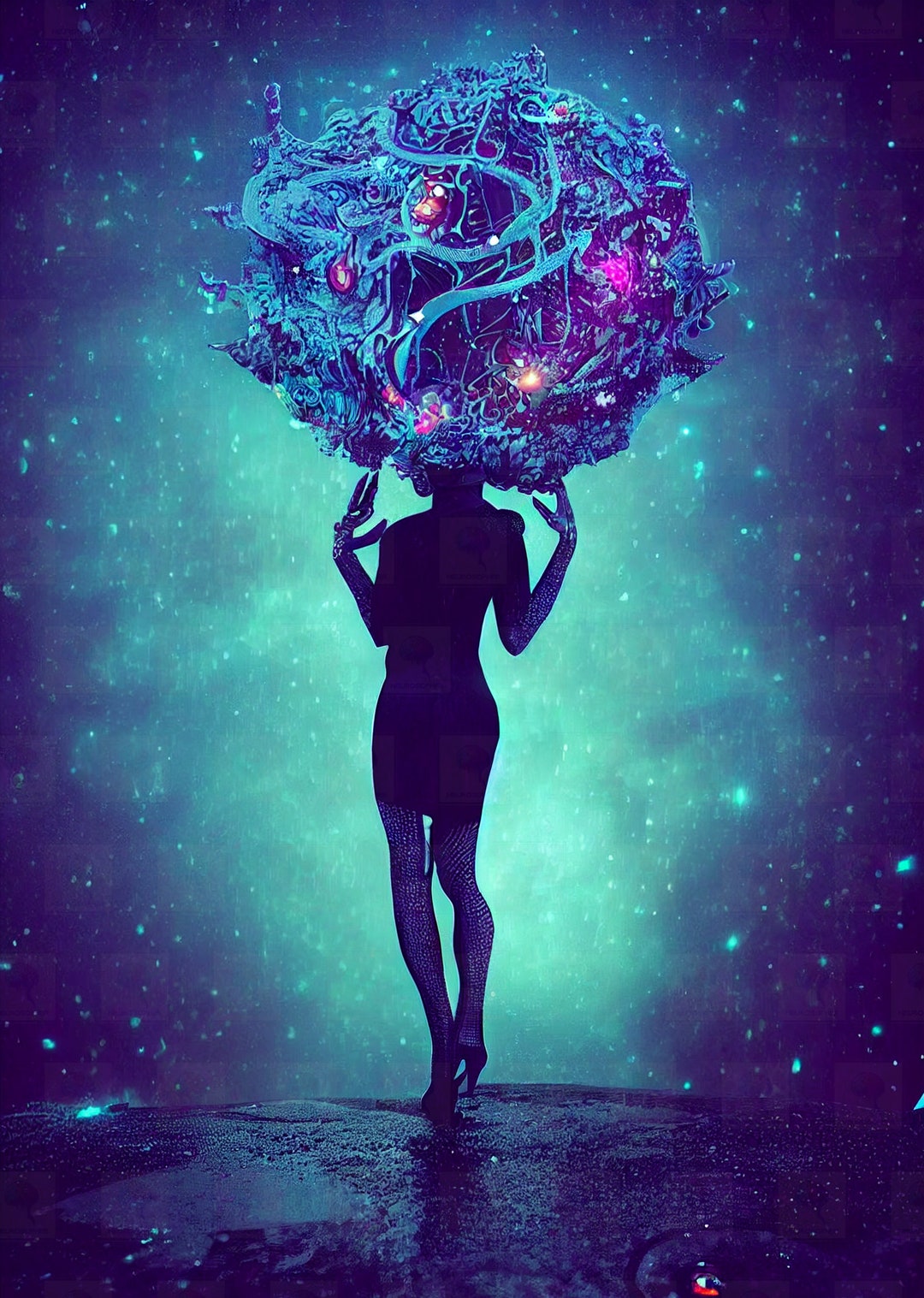 Neurosopher Gaia Head Jigsaw Puzzle Psychedelic Soul Spiritual New Age ...