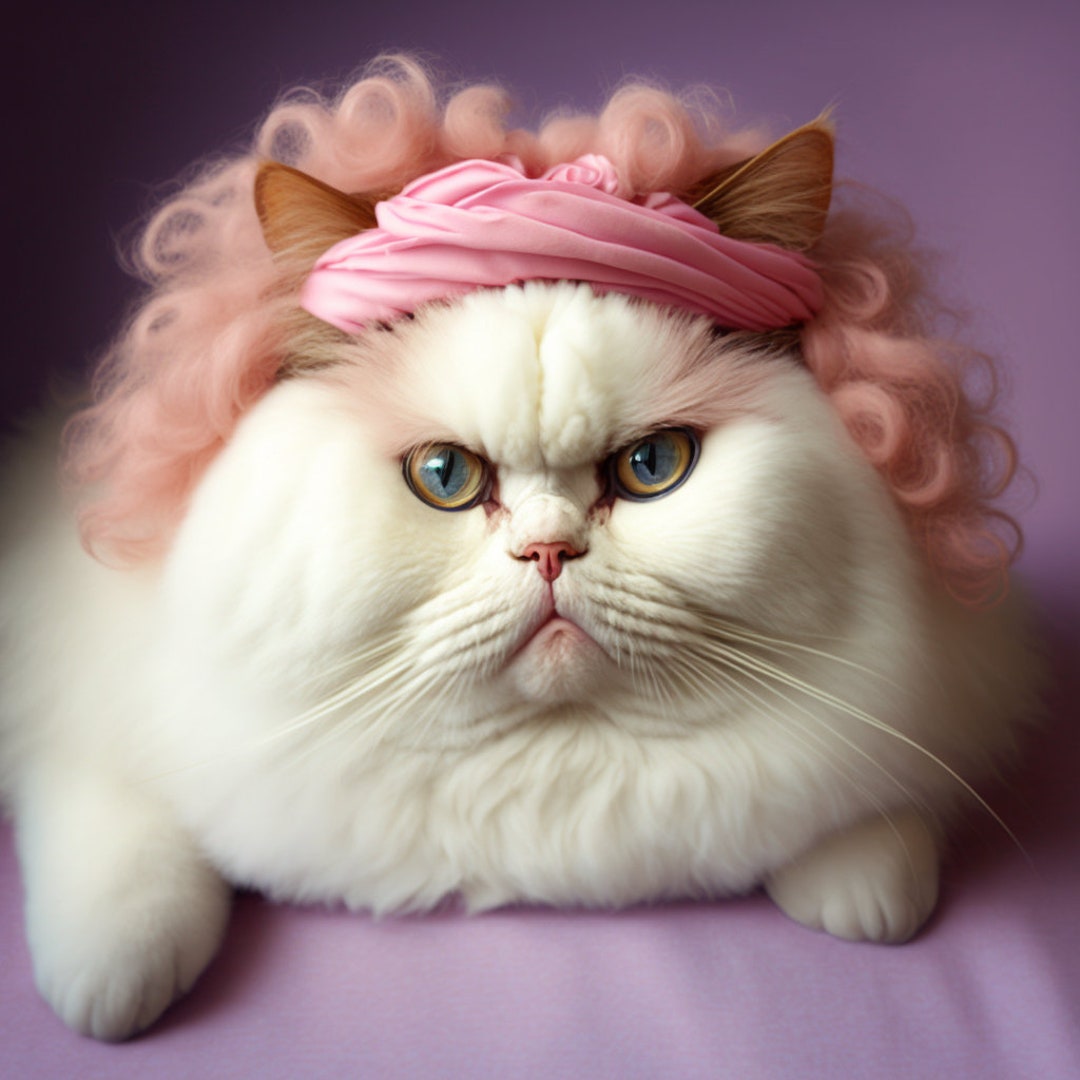 Neurosopher White Fluffy Cat 2 Wall Art, Super Adorable Canvas Art, Pet Portrait, Memorable Gift ...