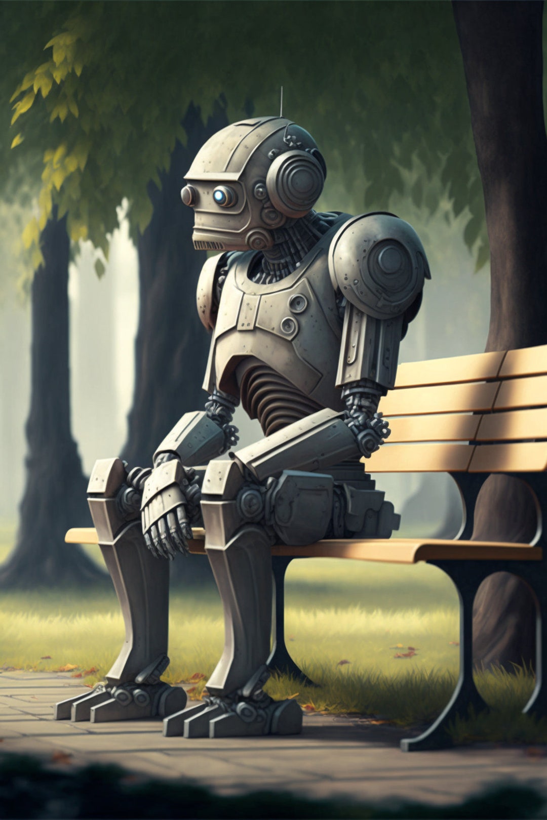 Neurosopher Sad Robot Grumpy Old Men Cute Contemporary Wall Art Canvas Art Memorable Gift Decor ...