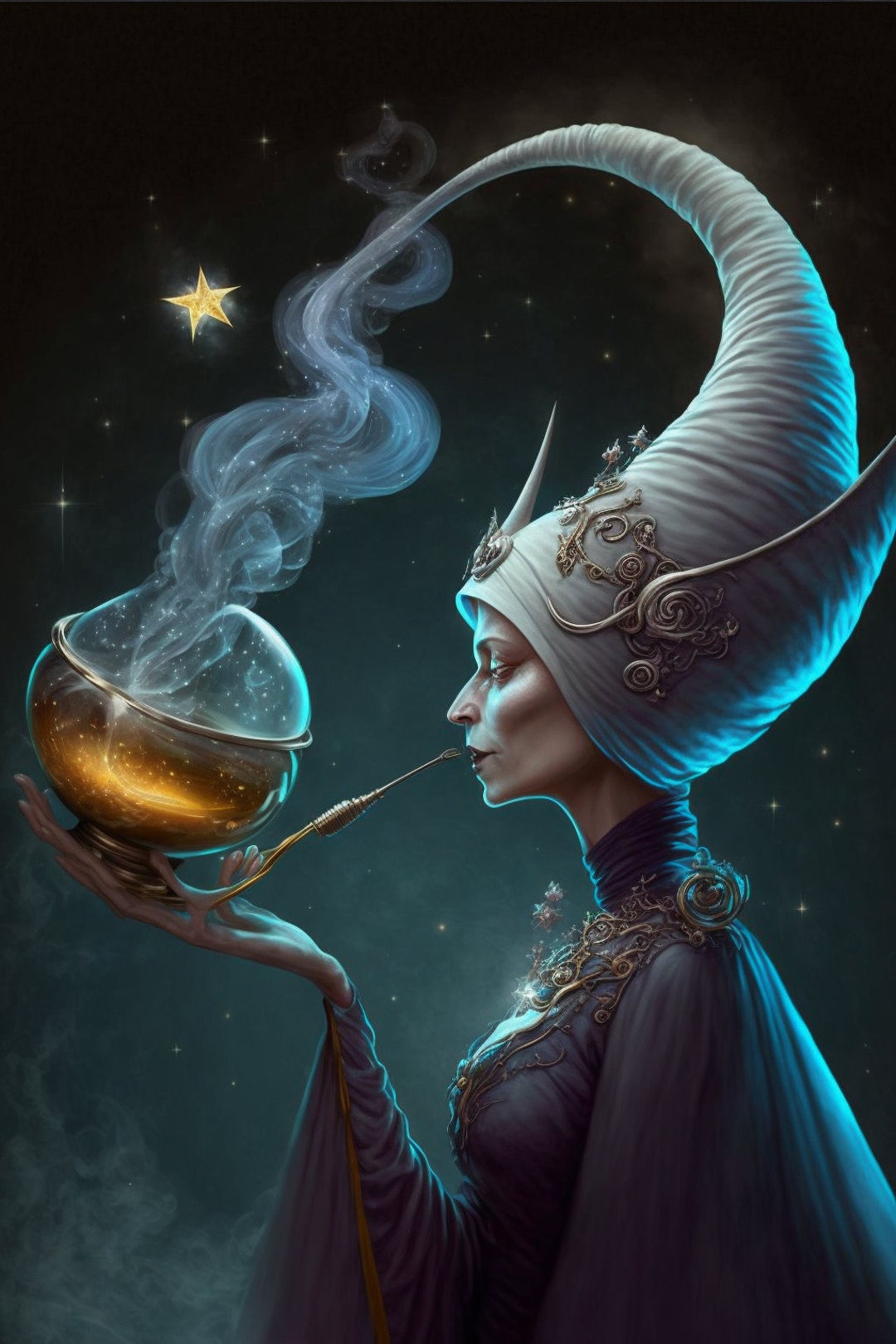 Neurosopher Fairy Godmother Series 3 New Age Magic Wall Art Canvas Memorable Gift Decor, A.I ...