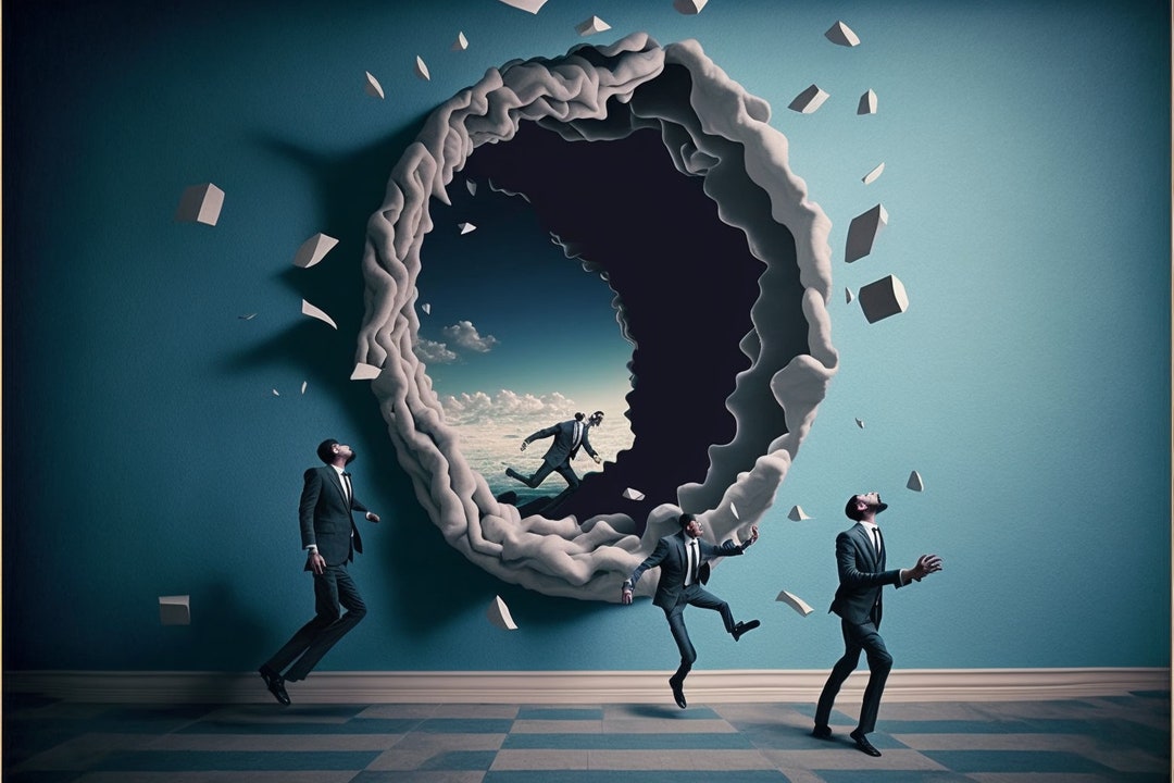 Neurosopher Office Man Wormhole Canvas Art Mind Bending Wall Art Gift Decor, A.I. Art - Etsy