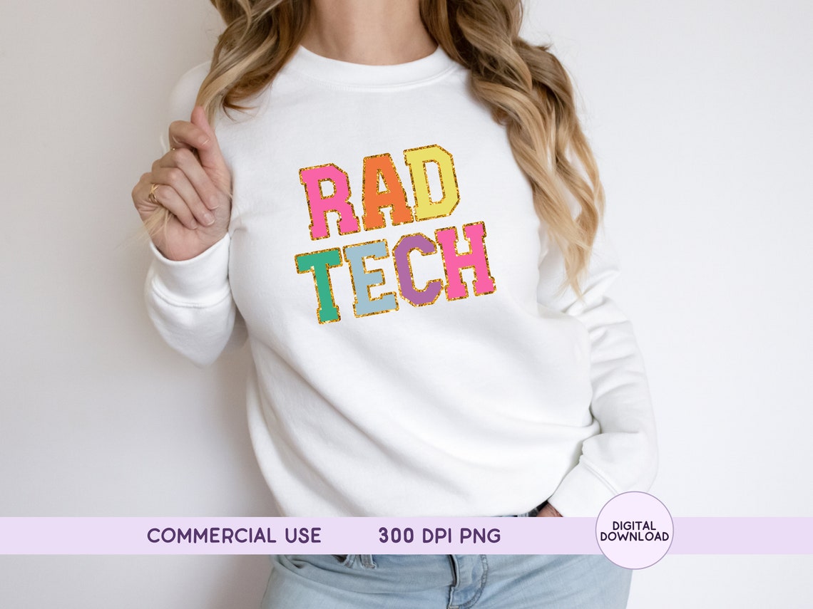 Rad Tech Preppy PNG, Faux Chenille Letters, Varsity Letter Png ...