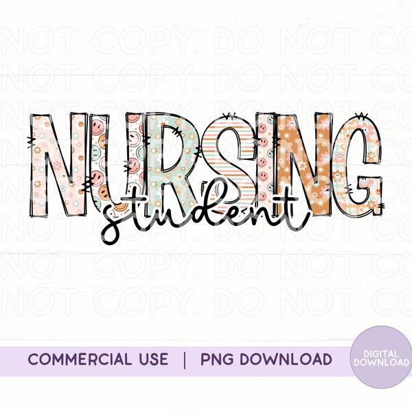Nurse Preppy PNG, Faux Chenille Letters, Varsity Letters PNG, Nurse ...