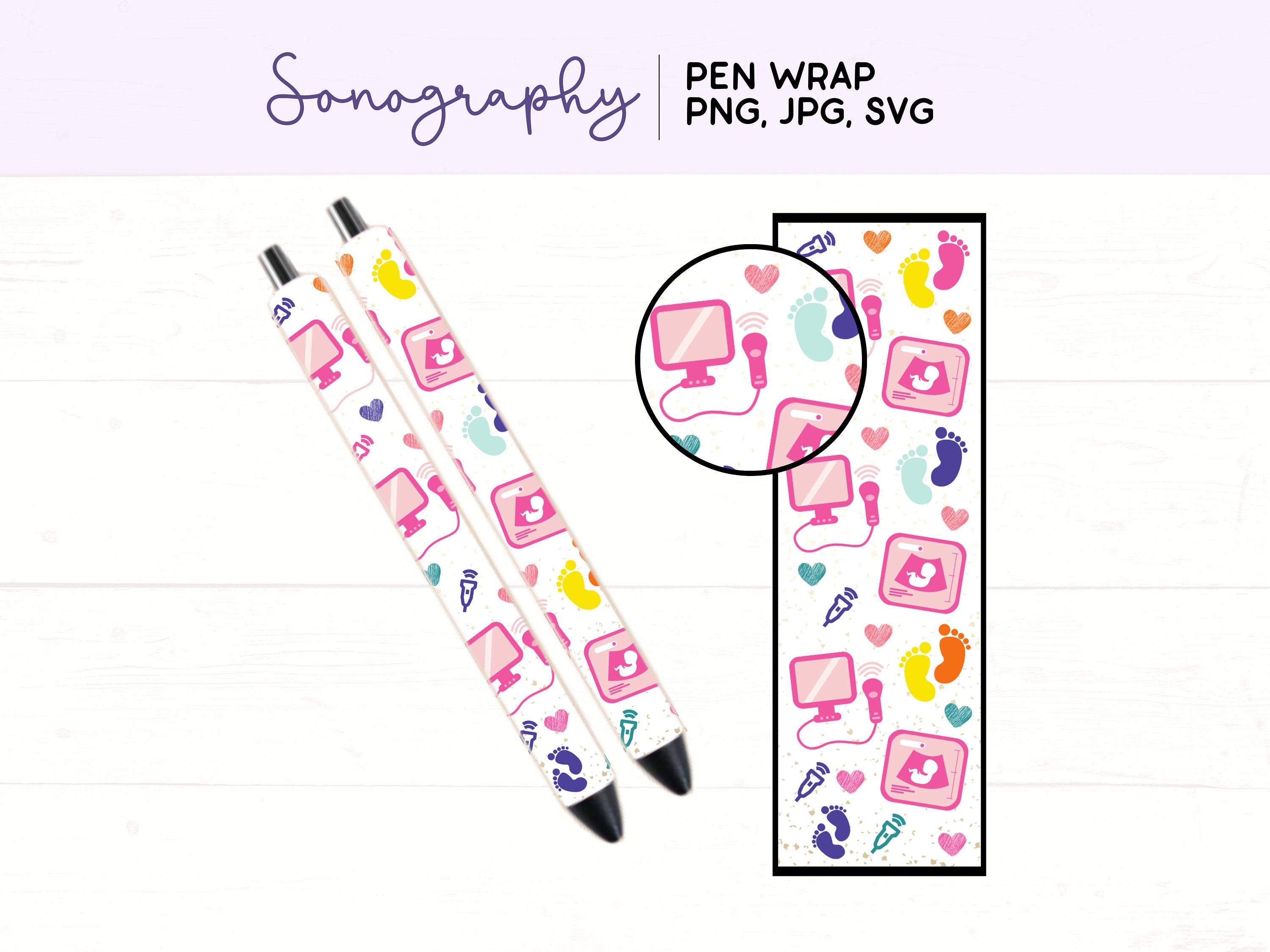 Sonographer Sublimation Pen Wrap | Sonography Sublimation Pen | PNG ...