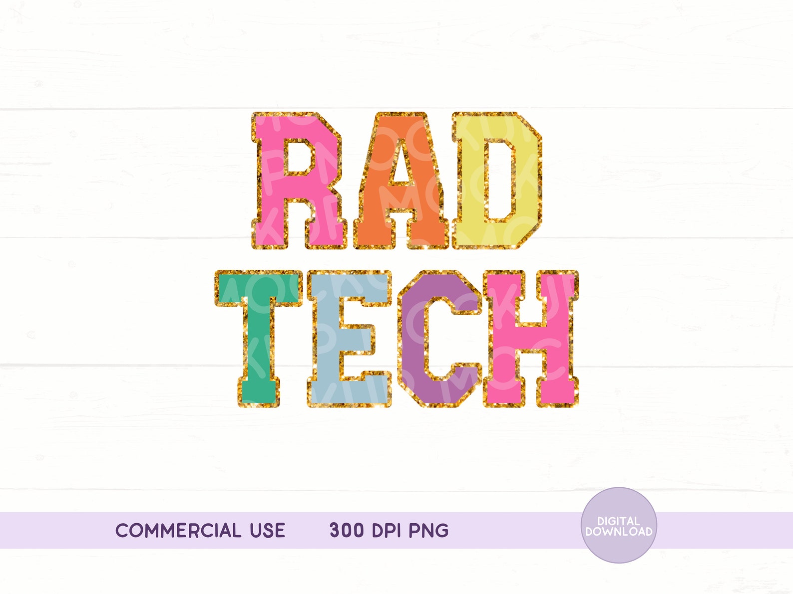 Rad Tech Preppy PNG, Faux Chenille Letters, Varsity Letter Png ...