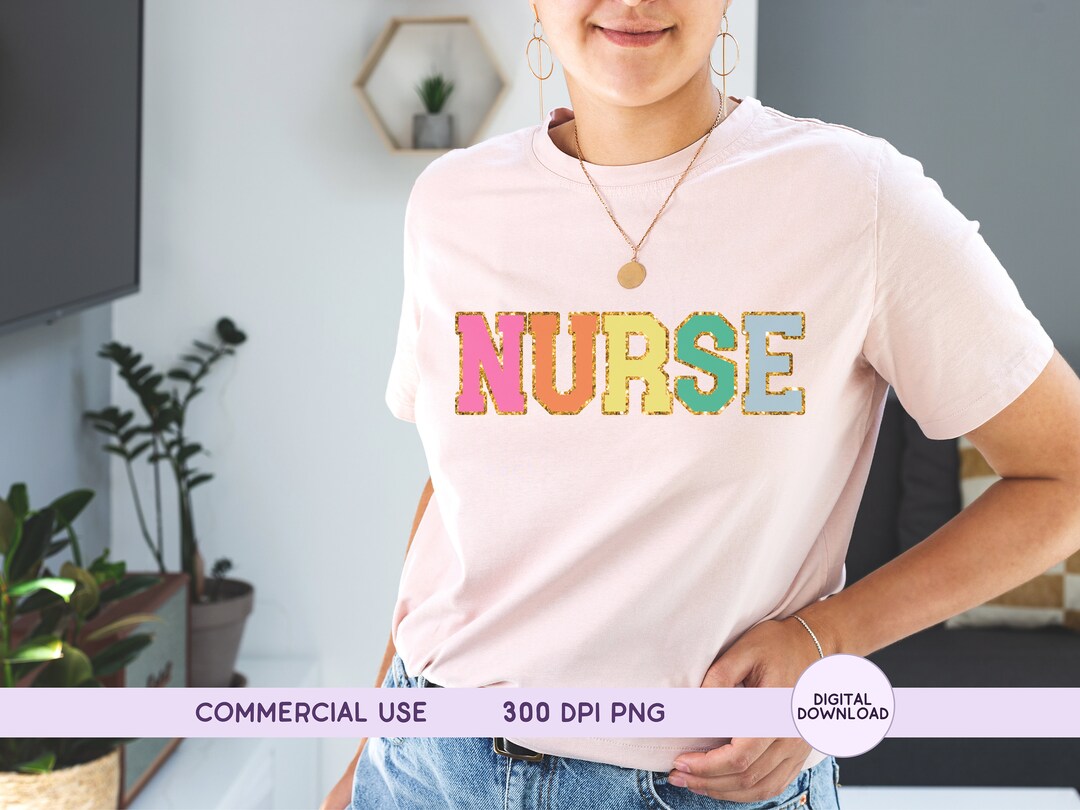 Nurse Preppy PNG, Faux Chenille Letters, Varsity Letters PNG, Nurse ...