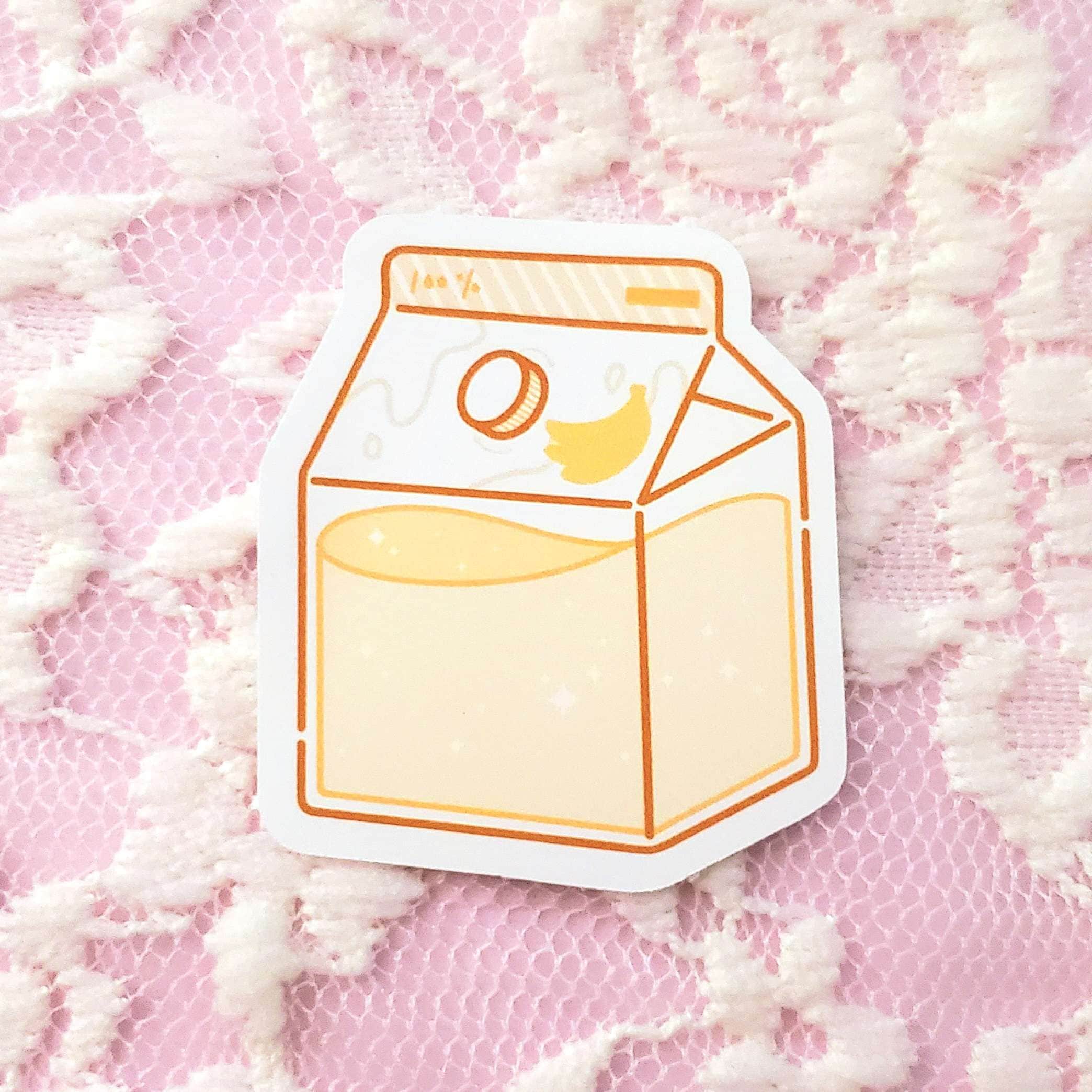 Milk Carton Stickers Strawberry Banana Chocolate Melon - Etsy
