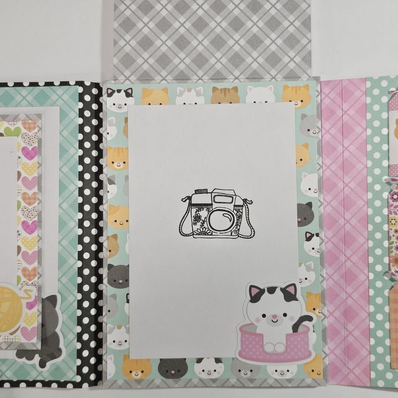 Cat Themed Scrapbook Folio, Mini Album, Kitty, Pets, Scrapbook ...