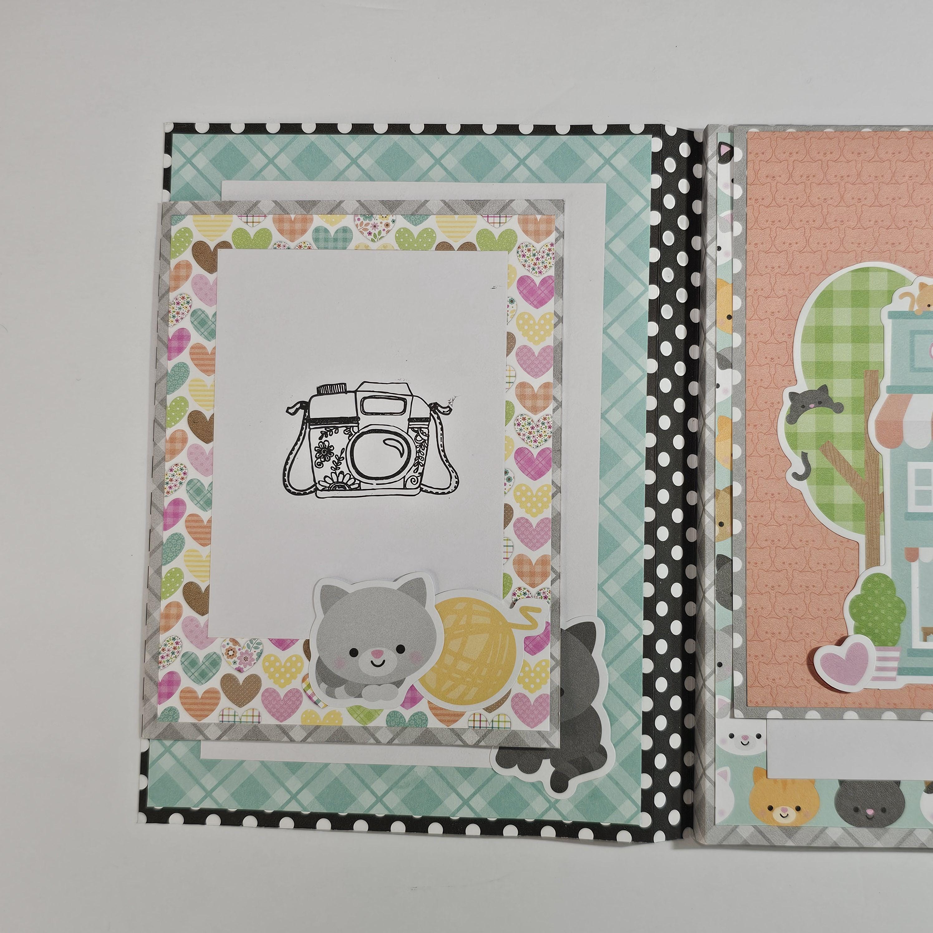 Cat Themed Scrapbook Folio, Mini Album, Kitty, Pets, Scrapbook ...