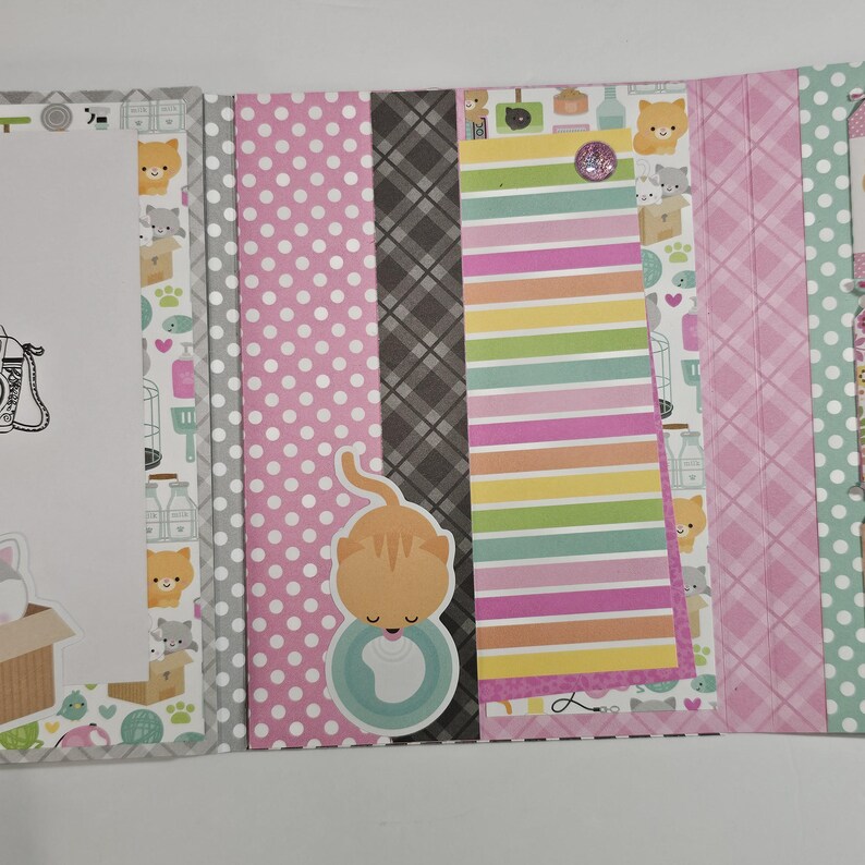 Cat Themed Scrapbook Folio, Mini Album, Kitty, Pets, Scrapbook ...