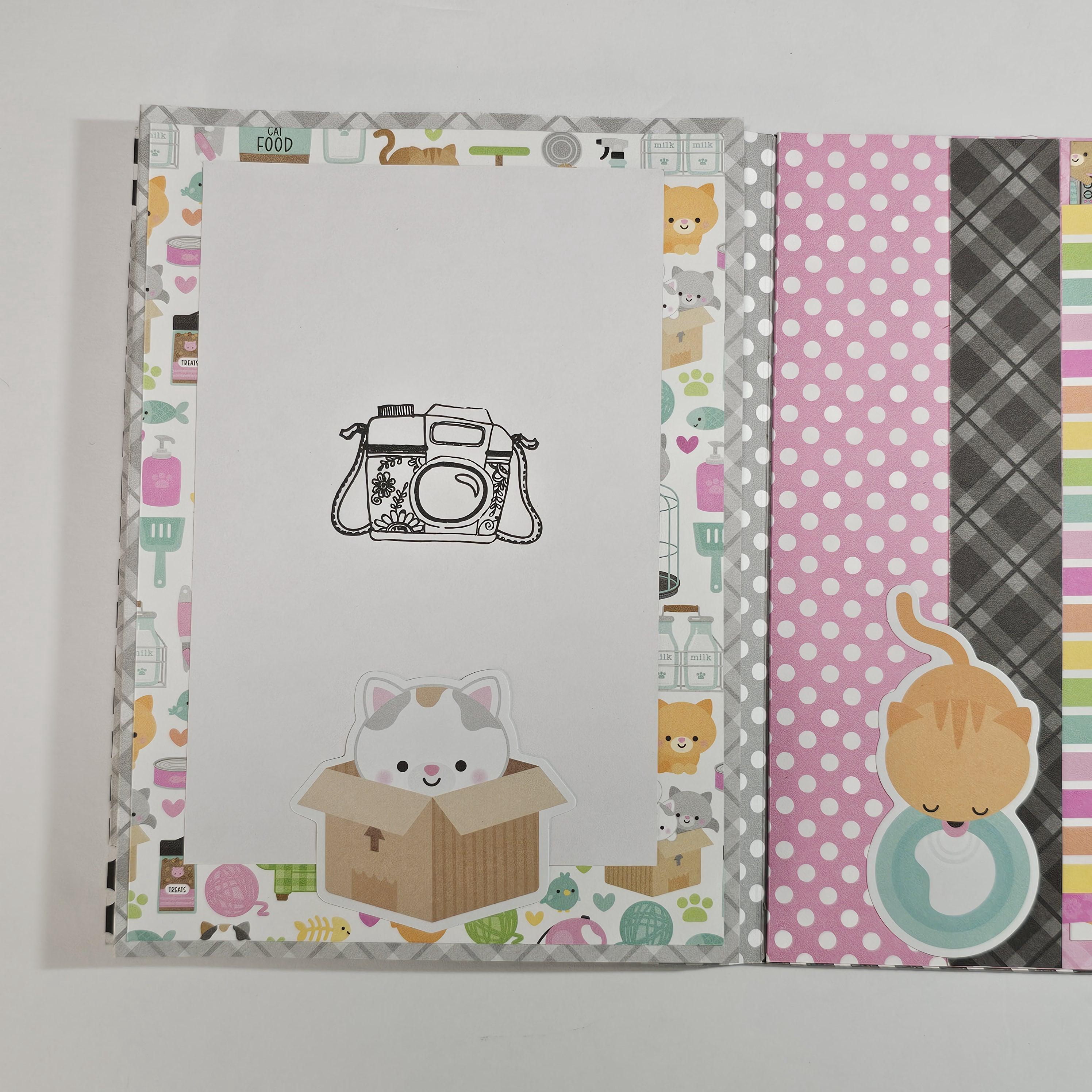 Cat Themed Scrapbook Folio, Mini Album, Kitty, Pets, Scrapbook ...