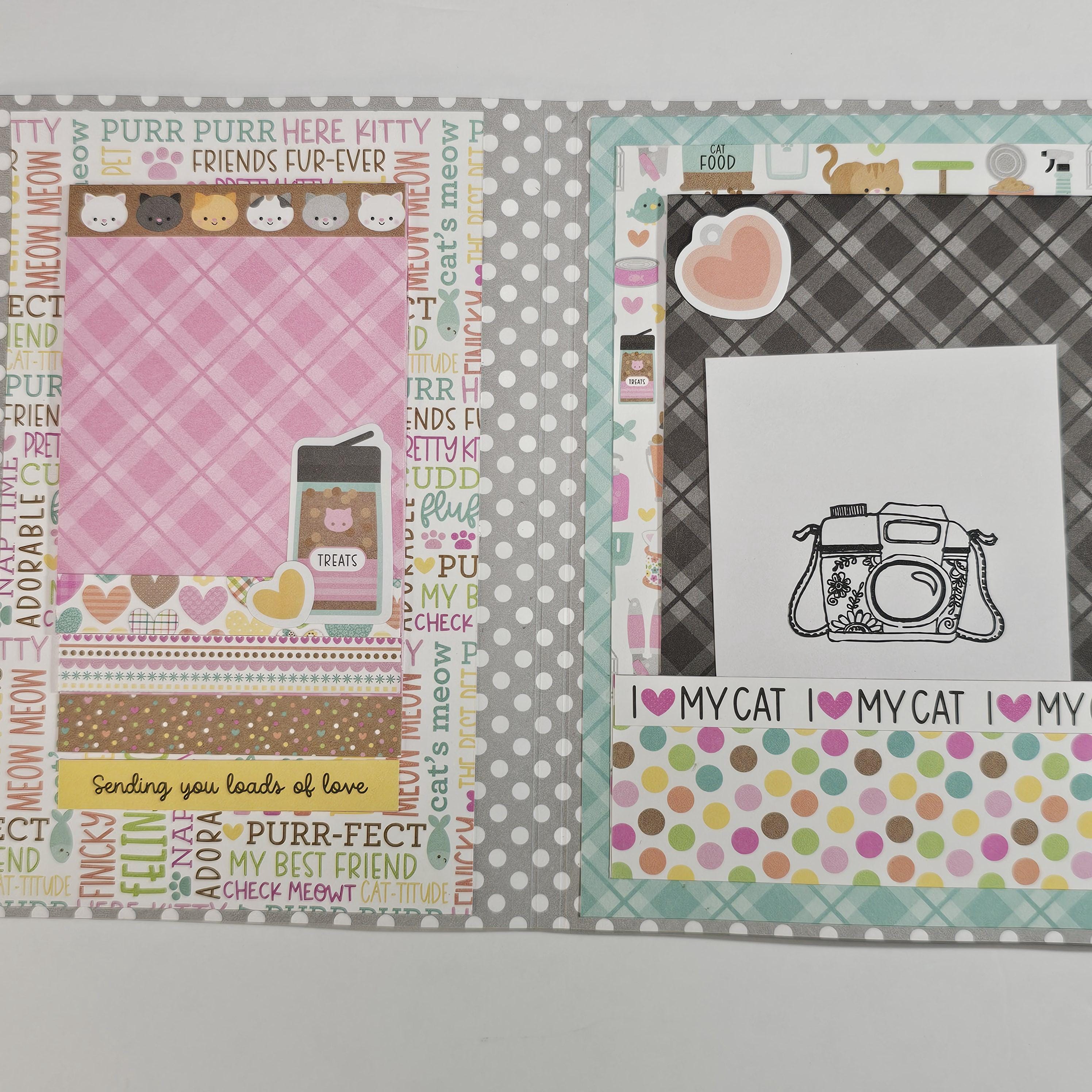 Cat Themed Scrapbook Folio, Mini Album, Kitty, Pets, Scrapbook ...