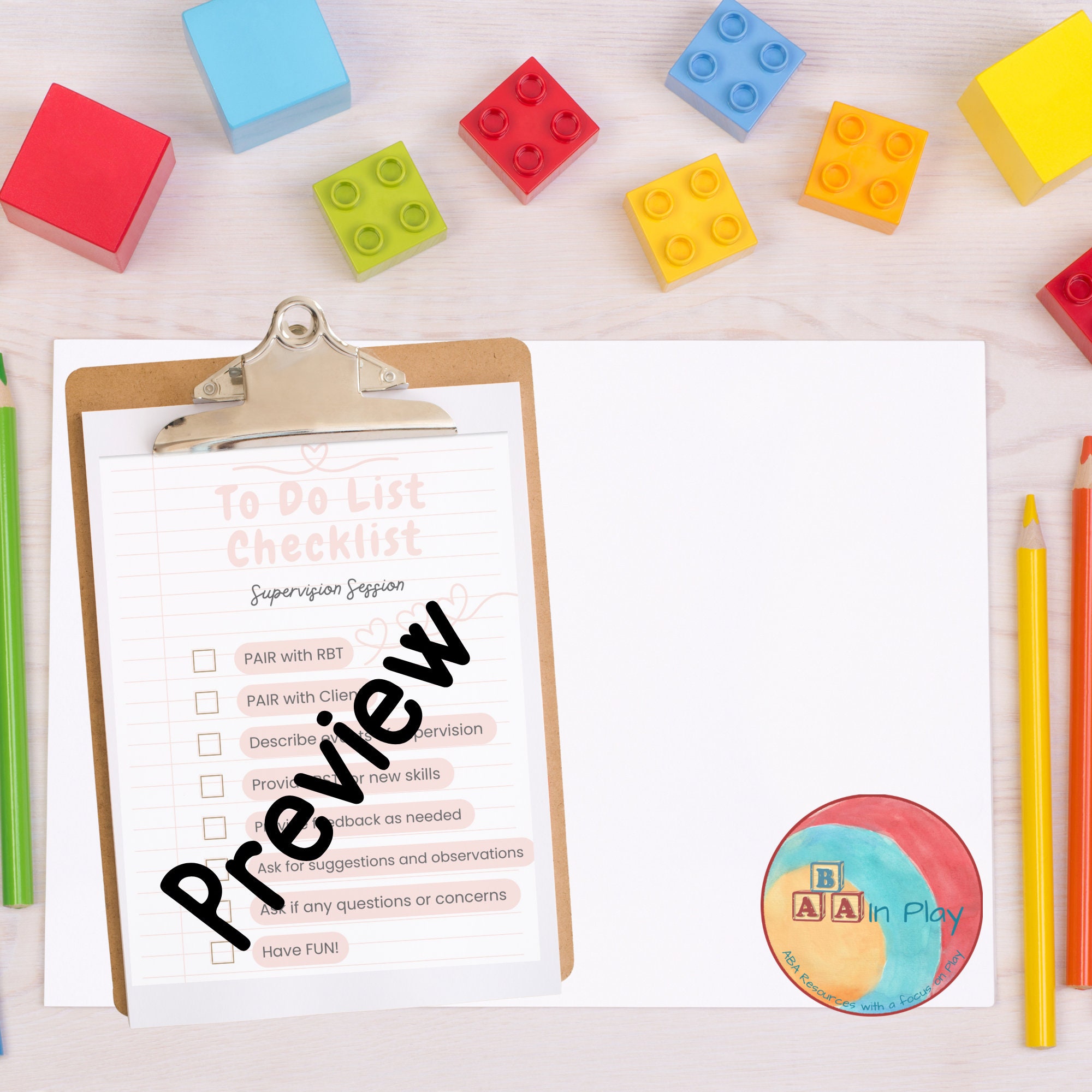 ABA Session Checklists, RBT BCBA Supervision, Parent Training (digital ...
