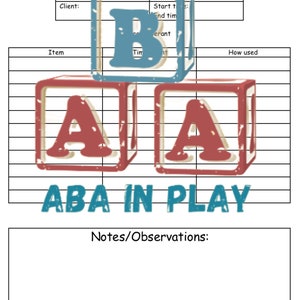 ABA Pairing Tracker, Pairing Checklist, and Free Operant Preference ...