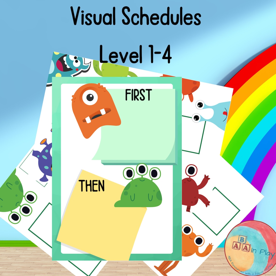 Monster Themed Visual Schedule, First/then, Visual Supports, Token ...