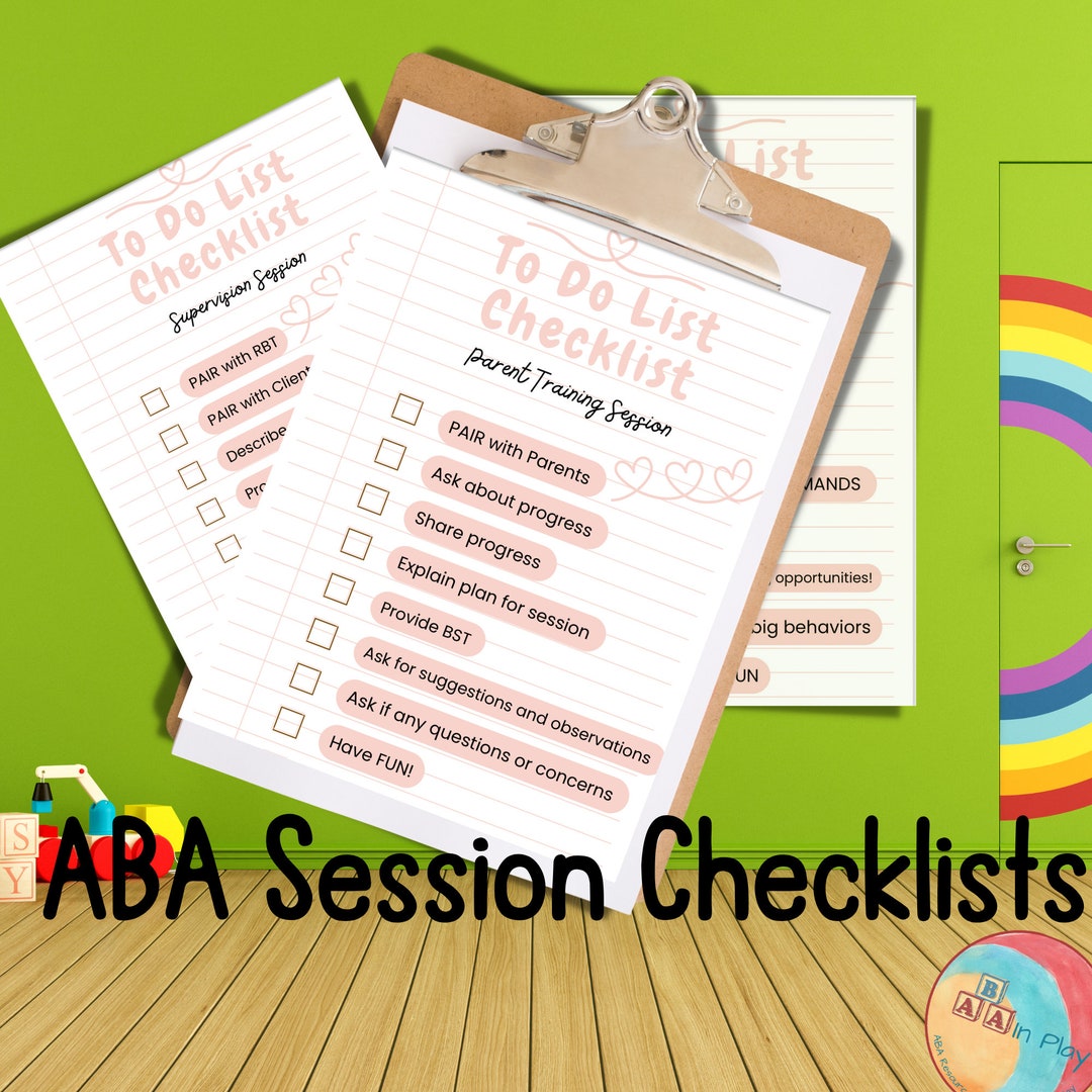 ABA Session Checklist for BCBA and RBT, Supervision Checklist, Session ...