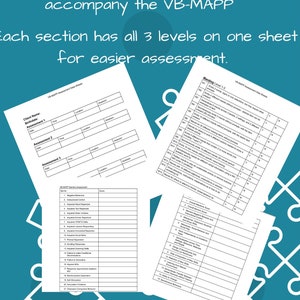 Assessment Data Sheets to Accompany the VB-MAPP for ABA - Etsy