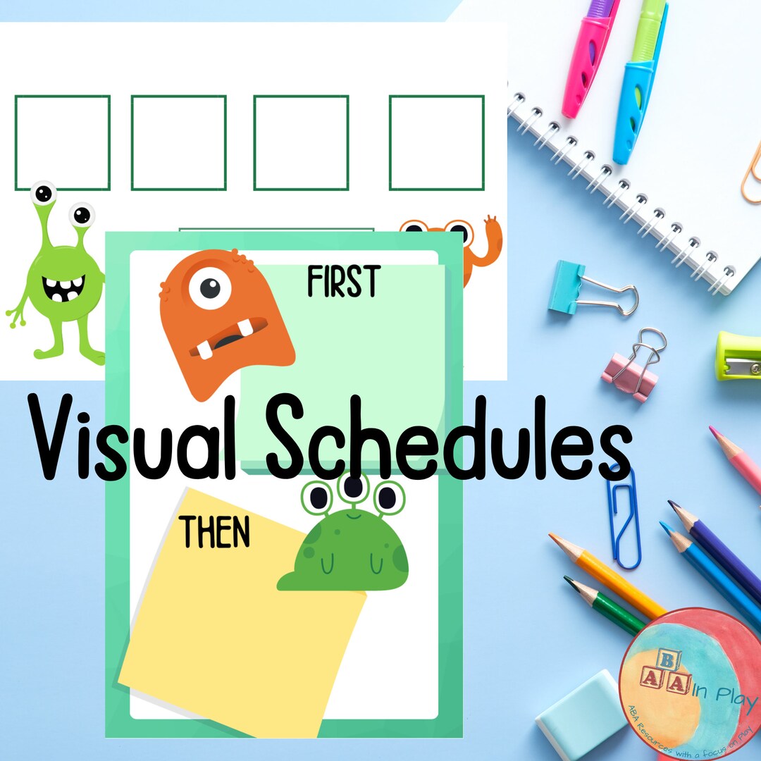 Monster Themed Visual Schedule, First/then, Visual Supports, Token ...
