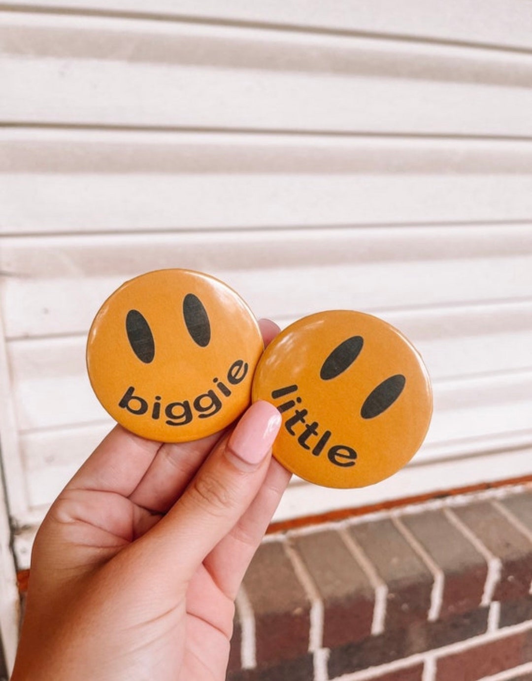 Big & Little Smile Face Button, Big Sister, Little Sister Gift, Biggie ...