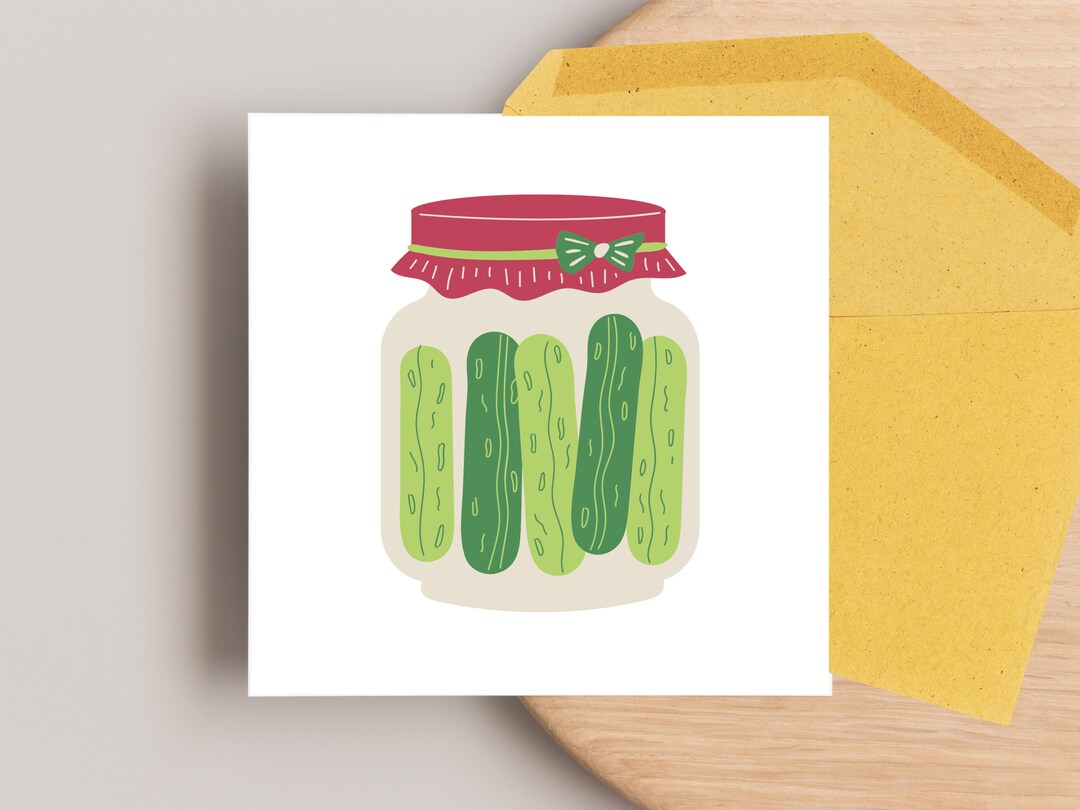 Cute Pickle Jar Printable Blank Card All-purpose Greeting - Etsy