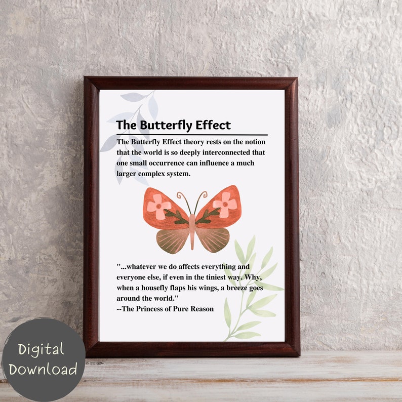 Butterfly Effect Theory Art | Butterfly Wall Art | Inspirational Quote ...