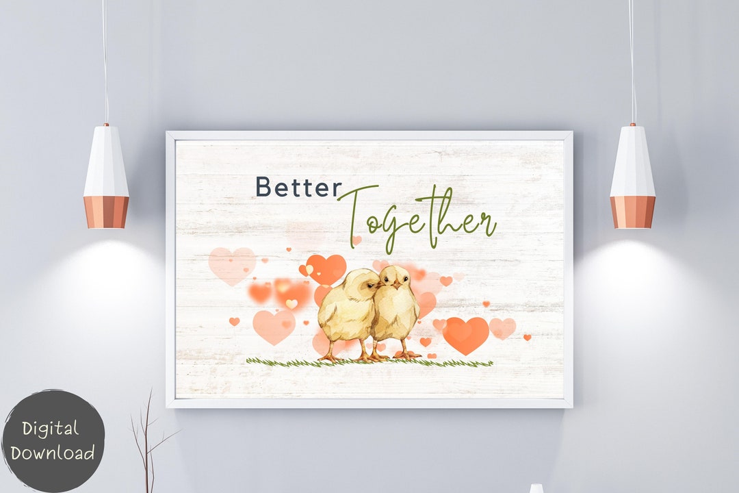 Better Together Wall Art Wedding Gift Idea Cute Couple Wall Art ...