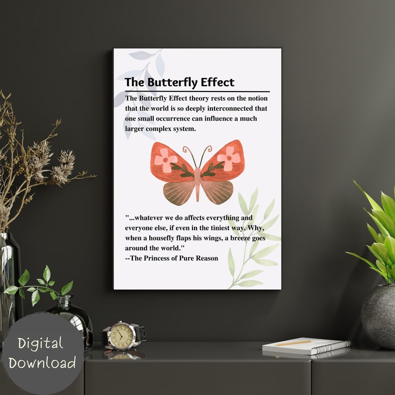 Butterfly Effect Theory Art | Butterfly Wall Art | Inspirational Quote ...