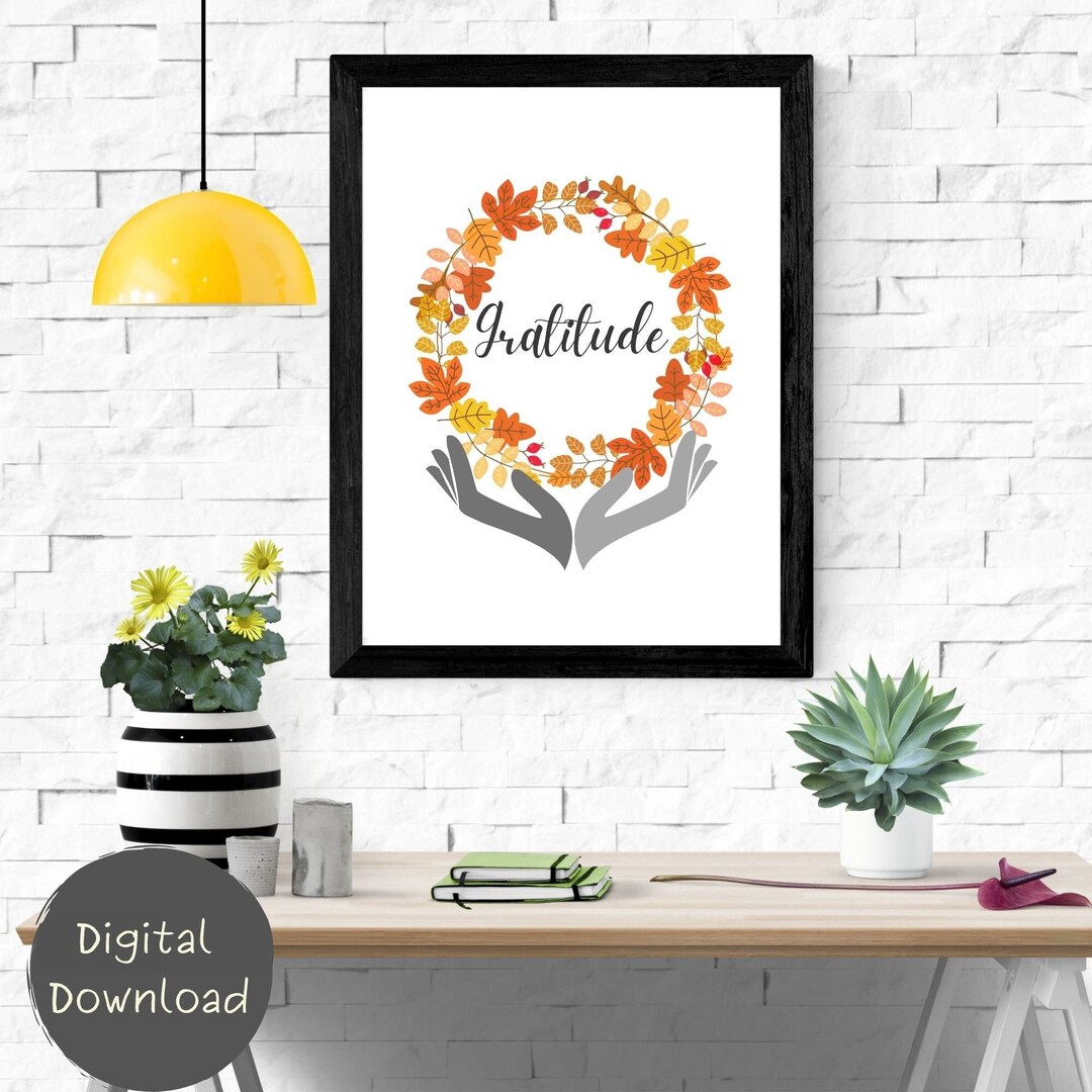 Thanksgiving Printable | Fall Printable | Gratitude Wall Art | Autumn ...
