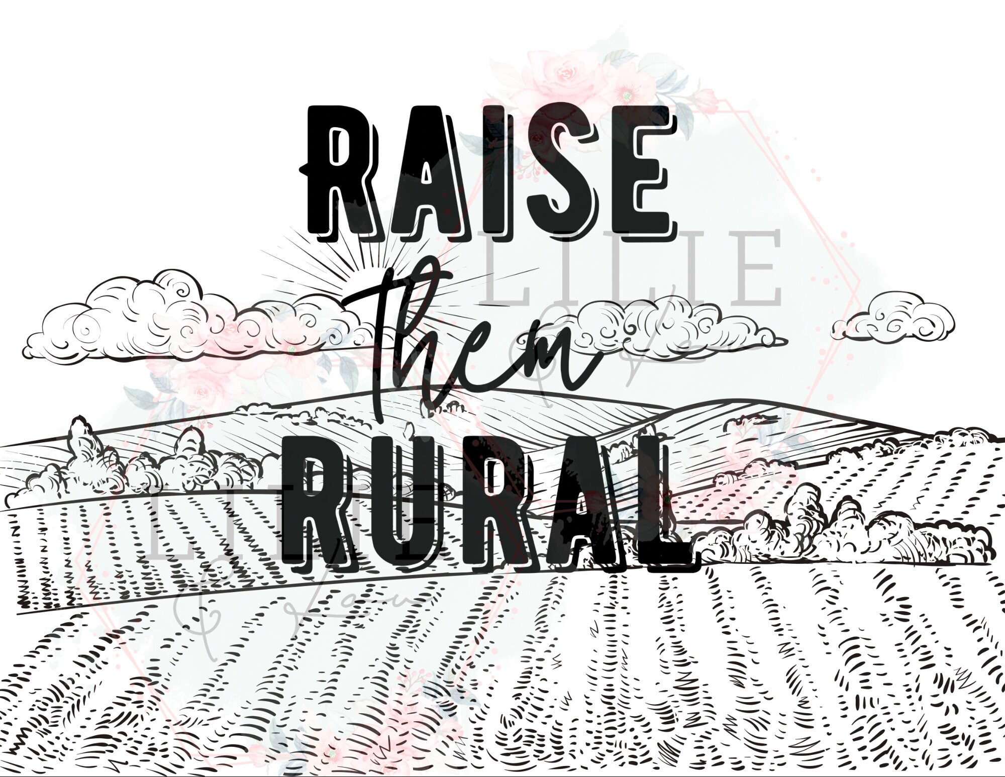 Raise Them Rural Digital Download PNG - Etsy