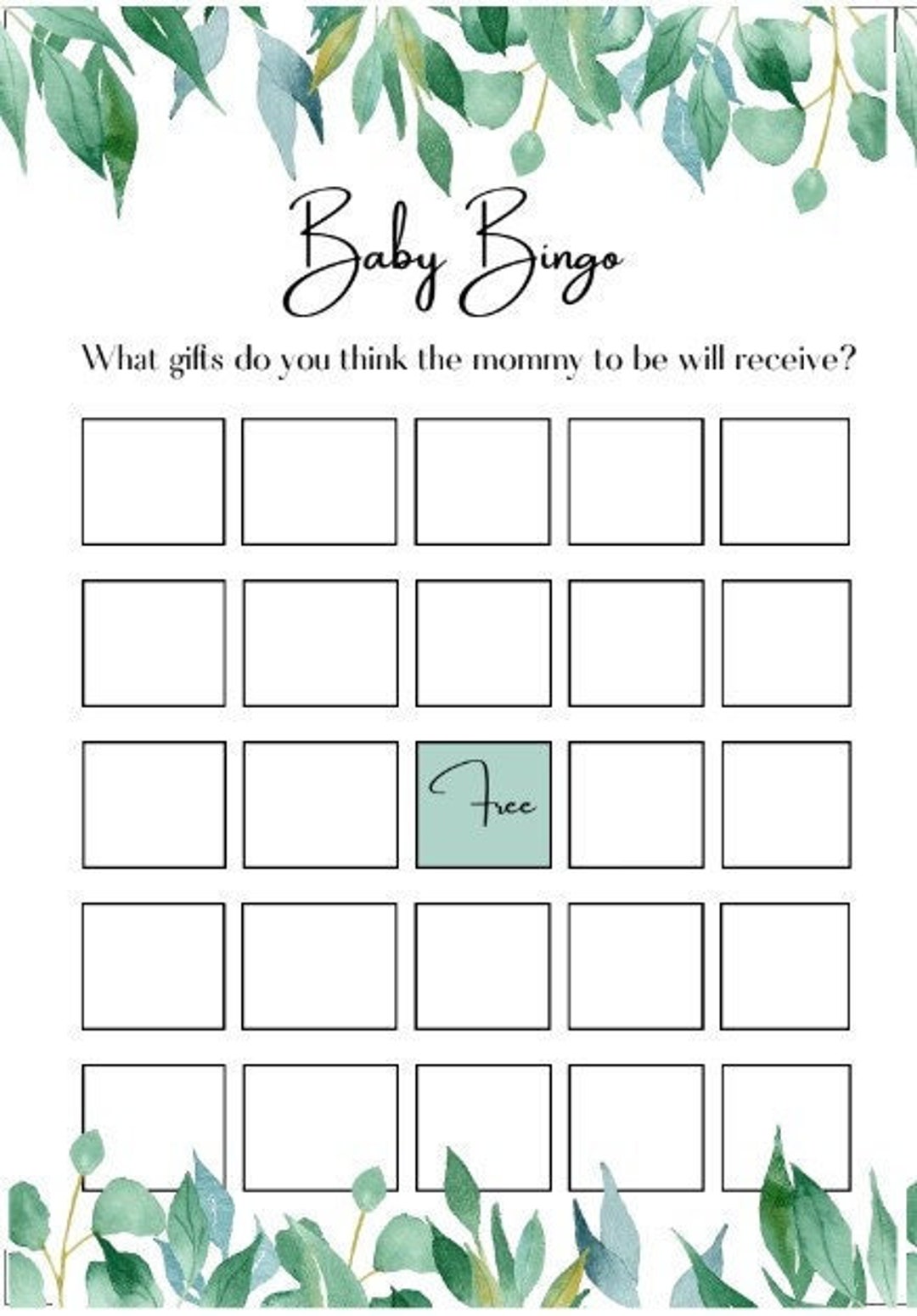 Greenery Baby Shower Games Printable, Baby Shower Games Bundle, Baby ...