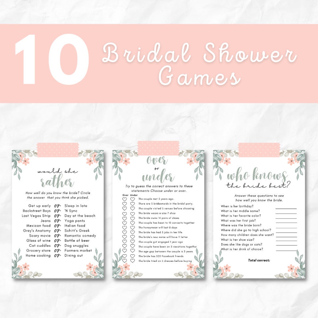 Pink Bridal Shower Games - Etsy