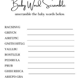 Baby Animals Baby Shower Games Printable, Baby Shower Games Bundle ...